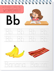 An alphabet with cute fruits letter b banana Vector Image