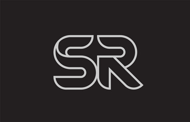 Sr s r pink line alphabet letter combination logo Vector Image