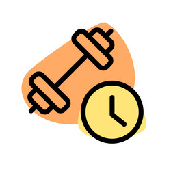 Time duration of dumbbells set exercise period Vector Image