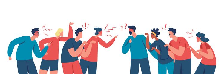 Group of angry people quarrel and argue Royalty Free Vector