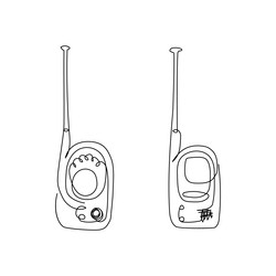 Newborn baby in sliders lies one line art Vector Image