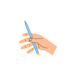 Cartoon hands writing with pencil or stylus human Vector Image