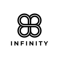 Infinity loop letter b or number 8 logo design Vector Image