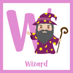 Letter w tracing wizard Royalty Free Vector Image