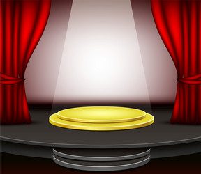 Cartoon background stage with red curtains Vector Image
