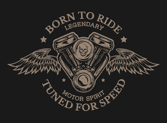 Turbo engine with wings Royalty Free Vector Image