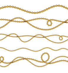 Gold silver and bronze chains Royalty Free Vector Image