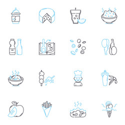 Premium pantry linear icons set gourmet Royalty Free Vector