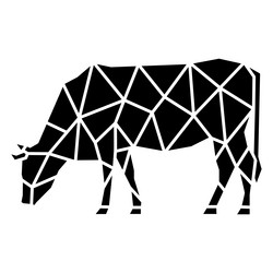Simple standing polygonal cut out cow Royalty Free Vector