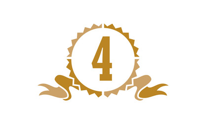 Best quality ribbon number 4 Royalty Free Vector Image