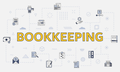 Bookkeeping outline icons collection Royalty Free Vector