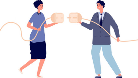 Electricity plug connection unplugged wire light Vector Image