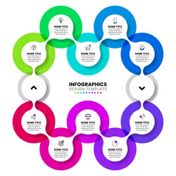 Infographic template 10 circles connected Vector Image