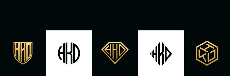 Initial letters ifd logo designs bundle Royalty Free Vector