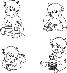 Children Playing Outline Vector Images (over 12,000)