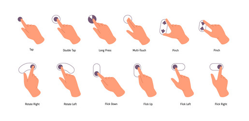 Hand gestures set expressions with body language Vector Image