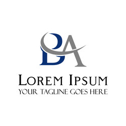 Image graphic letter ba serif font with simple Vector Image