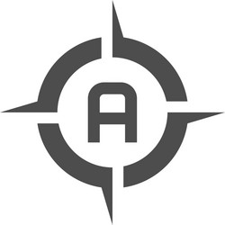 Survey land logo icon with location compass Vector Image