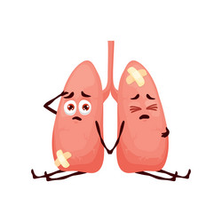 Cartoon sick pancreas body organ character Vector Image