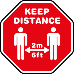 Social distancing signage or floor sticker Vector Image
