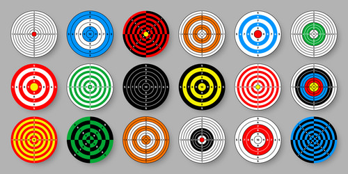 Shooting range paper targets round target with Vector Image