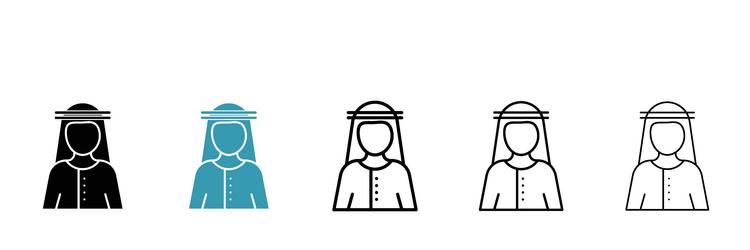 Arabic man icon set kuwait muslim sheikh Vector Image