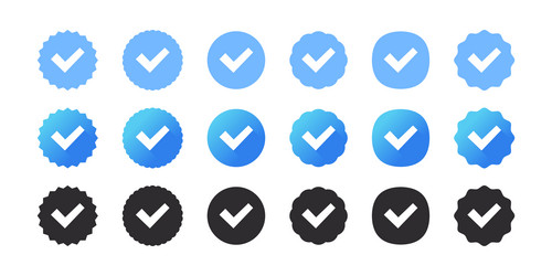 Verification check marks profile Royalty Free Vector Image