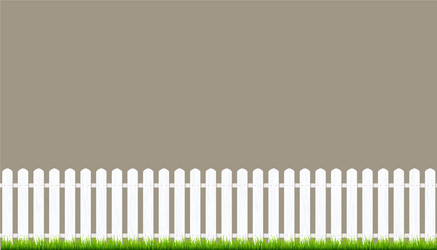White fence with grass wooden picket background Vector Image