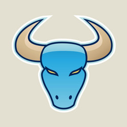 Red cartoon bull icon Royalty Free Vector Image