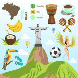 Brazil tourism travel landmarks and famous Vector Image