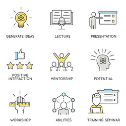 Employee mental health concept icons set Vector Image
