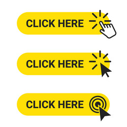 Follow button with click-hand banner for web Vector Image