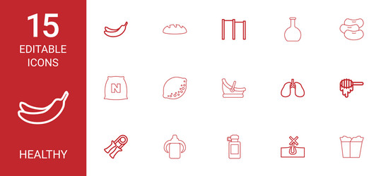 15 healthy icons Royalty Free Vector Image - VectorStock