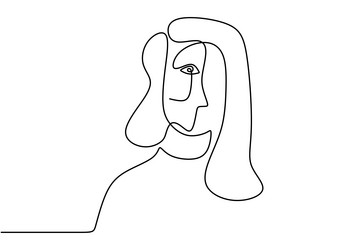 Hand drawing single one line of abstract face Vector Image