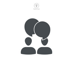 Discussion people talking icon symbol template Vector Image