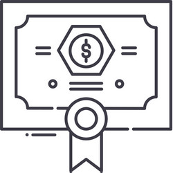 Government bonds icon linear isolated Royalty Free Vector