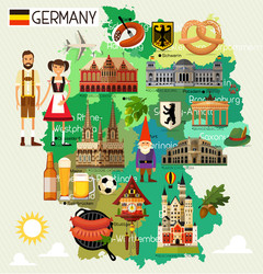 Germany travel map Royalty Free Vector Image - VectorStock