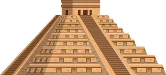 Ruins of antique mayan pyramid cartoon style Vector Image