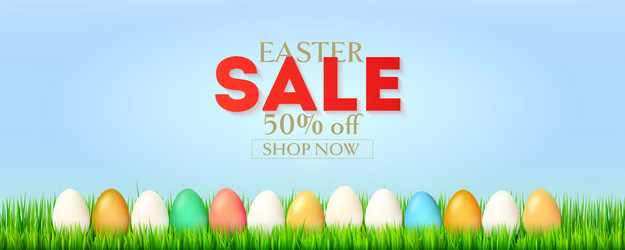 Easter eggs banner set Royalty Free Vector Image