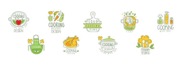 Cooking logo and culinary label original design Vector Image