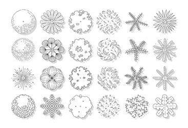 Top view tree set Royalty Free Vector Image - VectorStock