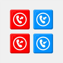 In out calls telephone classic 3d icon set Vector Image