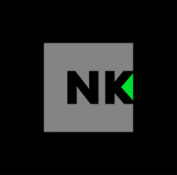 Nk company name initial letters monogram icon Vector Image