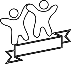 Shield and ribbon outline blank Royalty Free Vector Image