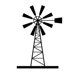 Water pump windmill icon with storage Royalty Free Vector