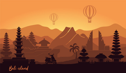 Map island bali with abstract landscape Royalty Free Vector