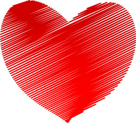 Hatch decorated heart shape icon symbol Royalty Free Vector