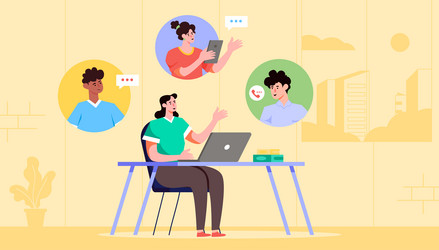 Virtual Team Meeting Vector Images (over 4,300)