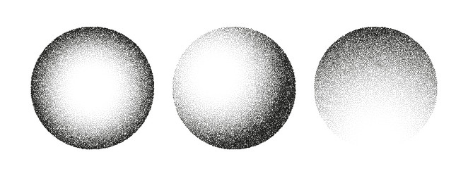 Dotwork noise gradient circles sand grain effect Vector Image