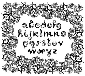 Decorative cursive letters of the roman alphabet Vector Image
